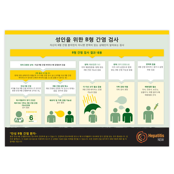 Hep B Testing Chart In Korean B형 간염 검사 차트 Hepatitis Nsw