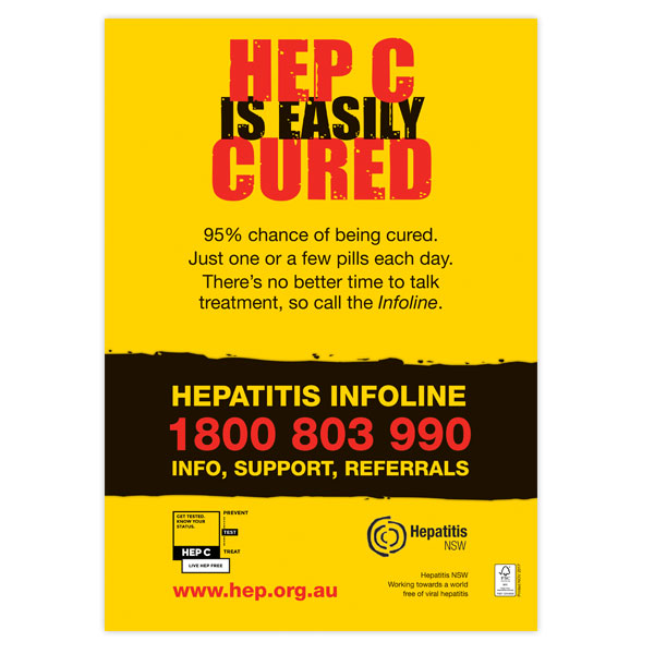 Hep C Poster | Cure For Hep C | Hep C Easily Cured | Hepatitis NSW