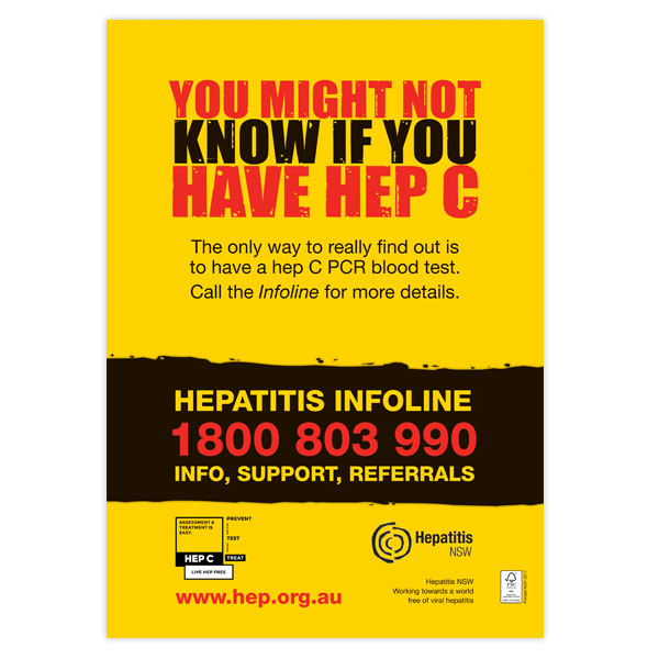 Hep C Poster: You May Not Know If You Have Hep C | Hepatitis NSW