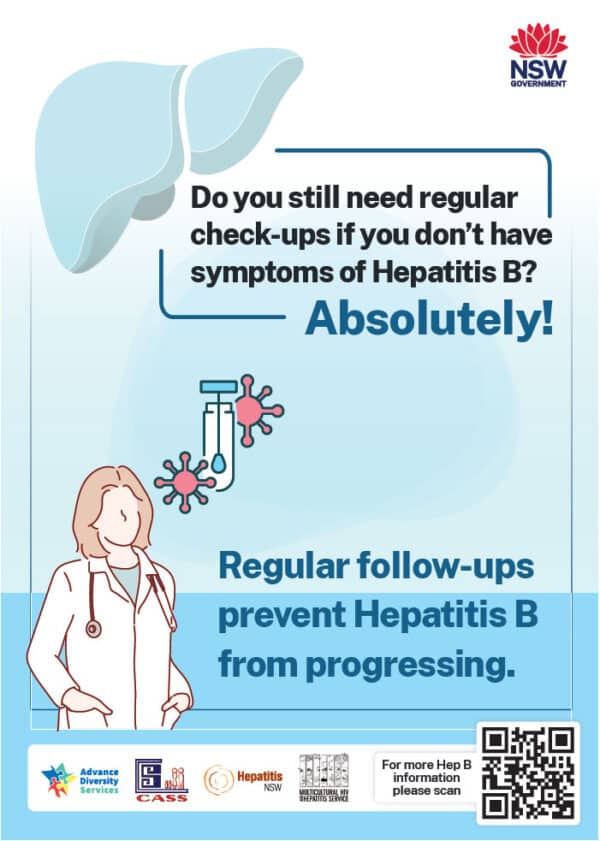 Hepatitis B stigma poster: regular check-ups | Hepatitis NSW